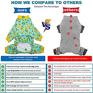 LovinPet Large Dog Pajamas Pitbull - Pet Anxiety Relief, Sun Protection Dog Pajamas, Comfy Stretchy Fabric, Mint Flower Print, Big Dog Post Surgery Recovery Shirt, Large Breed Apparel,Yellow XL