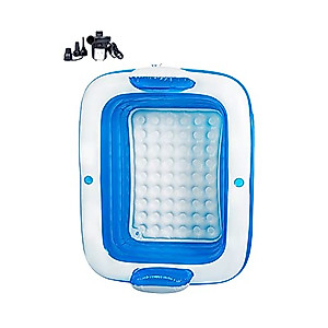 Gweaty XL Blue Color Inflatable Bathtub Plastic Portable Foldable Bathtub Soaking Bathtub Home SPA Bath, 160x120x60cm