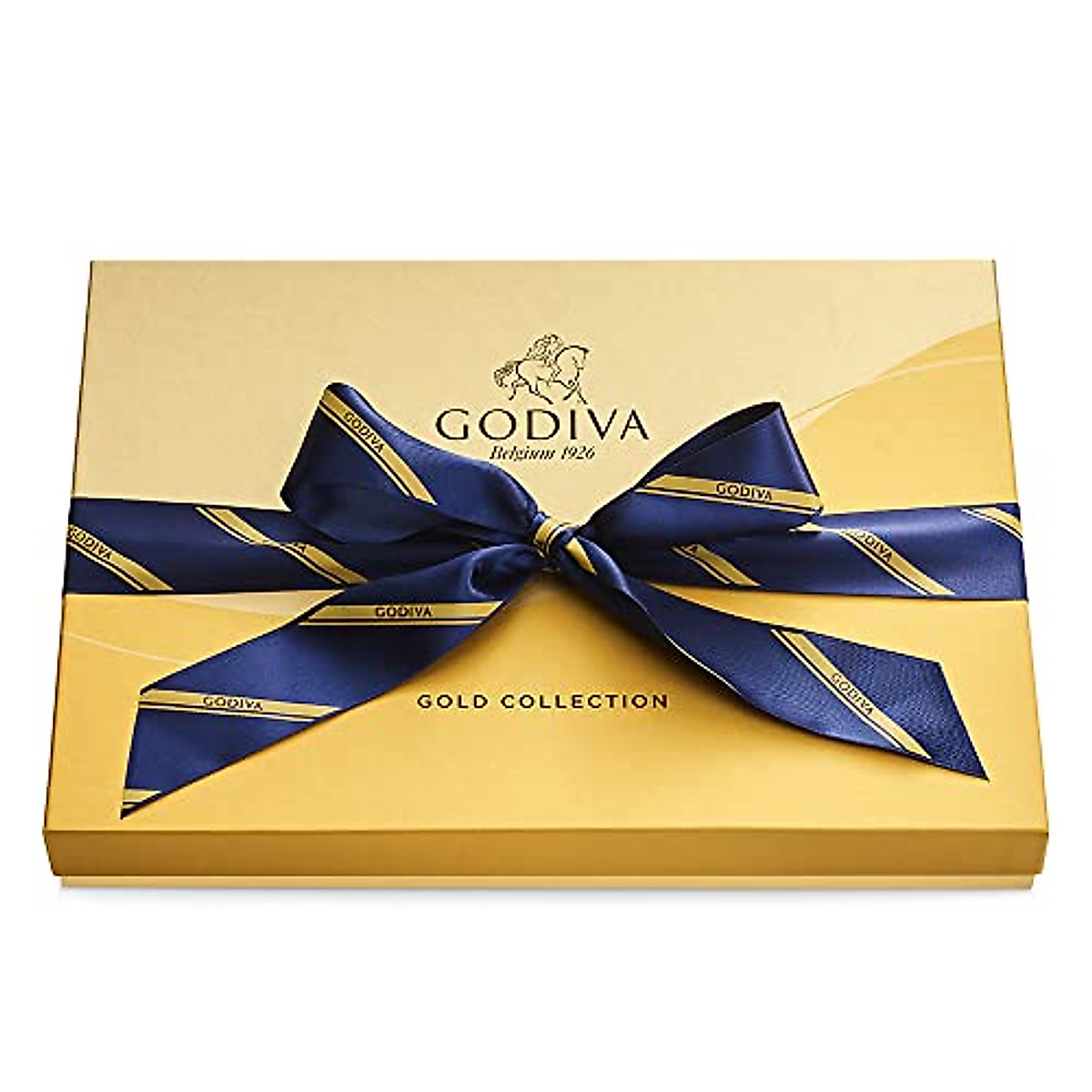 Godiva Chocolatier Assorted Chocolate Gold Gift Box, Striped Ribbon, Great Gift, Father's Day Gift, 36 pc