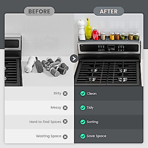 Silicone Magnetic Stove Top Shelf 30", Magnetic Shelf for Kitchen Stove Easy to Install, Stove Magnetic Shelf for Kitchen Stove,Over the Stove Top Shelf with 3 Functional Partitions -DARK GRAY