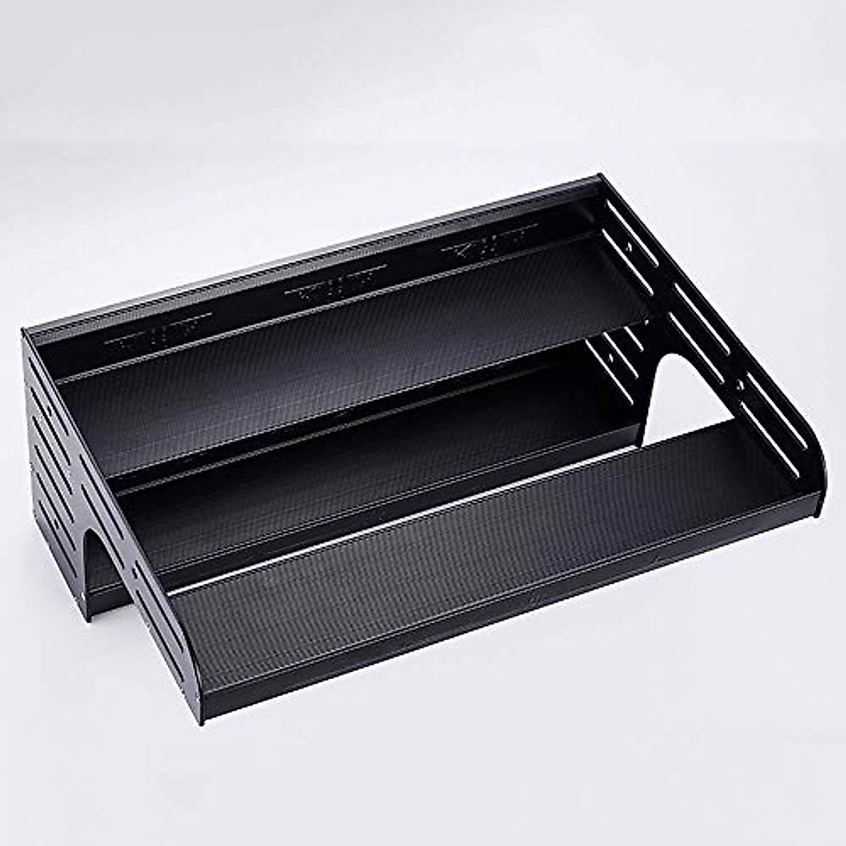 JF-XUAN Kitchen Shelf Kitchen shelf Kitchen Shelf WallMounted Aluminum DoubleLayer Microwave Oven Oven Rack Black