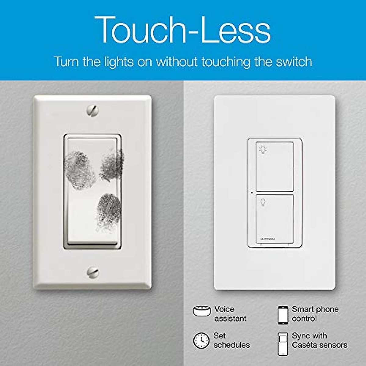 Lutron Caseta Smart Switch Starter Kit | Compatible with Alexa, Apple HomeKit, and the Google Assistant | P-BDG-PKG1WS | White