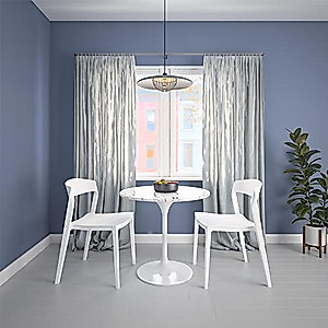 COSCO Outdoor/Indoor Stacking Resin Chair with Ribbon Back, 2-Pack, White