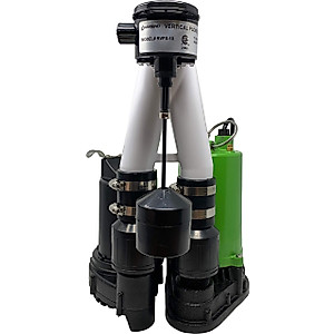 PumpSpy PS2000C Pre-Assembled SmartPump Combination Wi-Fi Connected 1/2HP Primary Sump Pump and 12V Battery Backup Sump Pump with Internet Monitoring & Alerts, Water Alarms for Basements