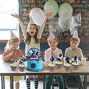 7 pcs Exquisite Acrylic Video Game Birthday Cake Toppers for Boys Girls Gamers' Birthday, Designed for Game Lovers, Game Party Decorations Supplies