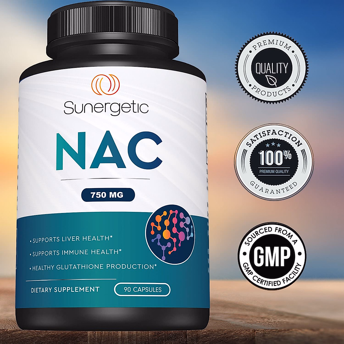 Premium NAC Supplement N-Acetyl Cysteine – 750mg Per Capsule – Supports Liver, Detox Immune, Cellular & Respiratory Health – 90 N Acetyl Cysteine Capsules
