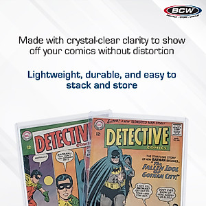 BCW Silver Age Comic Book Top loaders (Pack of 10) | Crystal Clear PVC, Migration-Free | Protects Comic Books, Photos, Prints | Rigid Top-Loading Design | Double Pack Convenience | Hard Comic Case
