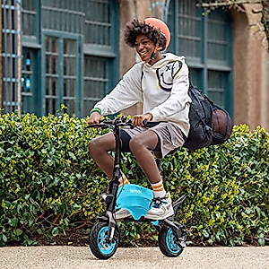 Jetson LX10 Folding Electric Ride-On - Includes Easy Folding Mechanism, 250 Watt Motor, Top Speed of 15.5 mph, Twist Throttle, 10" Wheels, With Pegs, Blue, JLX10-BLU