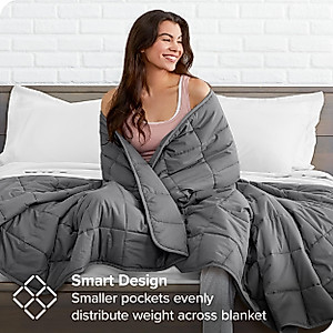 Bare Home Weighted Blanket King Size 30lb (80" x 87") for Adults - All-Natural 100% Cotton - Premium Heavy Blanket Nontoxic Glass Beads (Grey, 80"x87")