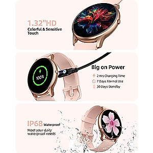 Parsonver Smart Watch for Women, Answer/Make Calls, 1.32" HD Touch Screen Fitness Tracker for Android and iOS Phone with 100+ Sport Modes IP68 Waterproof, Heart Rate Blood Oxygen Sleep Monitor, SPROD1