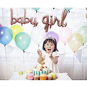 Baby Girl Balloon Rose Gold for Baby Shower Decorations Hand Writing Style Foil Balloon for It’s a Girl Party Birthday Party