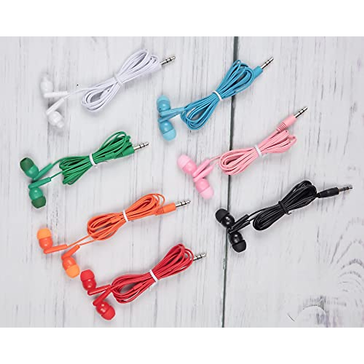 30 Packs Earbuds Bulk Headphones for Classrooms, QIDAIZUOEN Student Earphones Individually Wrapped for School in 7 Colors