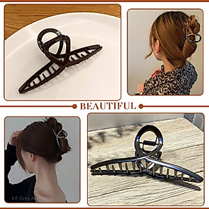 AIBEE Large Metal Hair Claw Clips, 2023 Stylish Butterfly Jaw Clips for Thick/Thin Hair, 4 Pack Long Hair Clips for Women (Metallic Black)