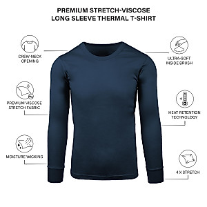 PROJECT BETTER PLACE Mens Long Sleeve Thermal Shirts | Base Layer Shirts Cold Weather -Multi Pack