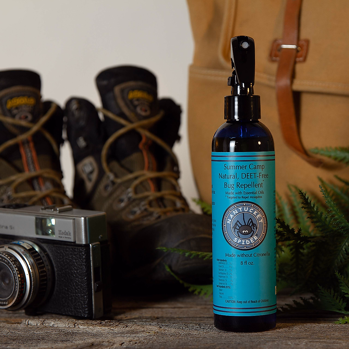 Nantucket Spider Summer Camp Insect Repellent - 8oz | Deet Free, Natural Mosquito Repellent for Kids | Made in The USA from 100% Organic Essential Oils | Repels Mosquitos, Flies, and No See Ums