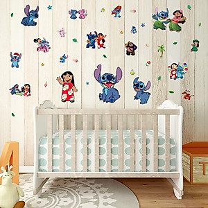 2 Sheets Cartoon Wall Decals, Large Removable Waterproof Peel and Stick Wall Stickers Ideal for Boys Girls Bedroom Bathroom Living Room Nursery Playroom Wall Decor