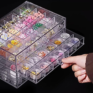 FEECKOCK Earring Organizer Box Acrylic Jewelry Box Storage Drawers, Clear Plastic Display Case Compartments Tray, Holder for Rings Necklaces Earrings, Beads, Crystal, Stone