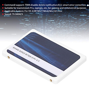 Yunseity Solid State Hard Drive,SATA 2.5 Inch Internal Solid State Drive (SSD),70-500M/S,for OS X/XP/Win7/Win8/Win10/Linux,White(2TB)