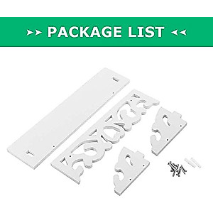 GOTOTOP Floating Shelf White Wall Mounted, Modern Wooden Wood Wall Shelf Carved Cutout Design Storage Rack Chic Filigree Style for Home, Living Room, Bedding Room, Study, Kids Room, Office