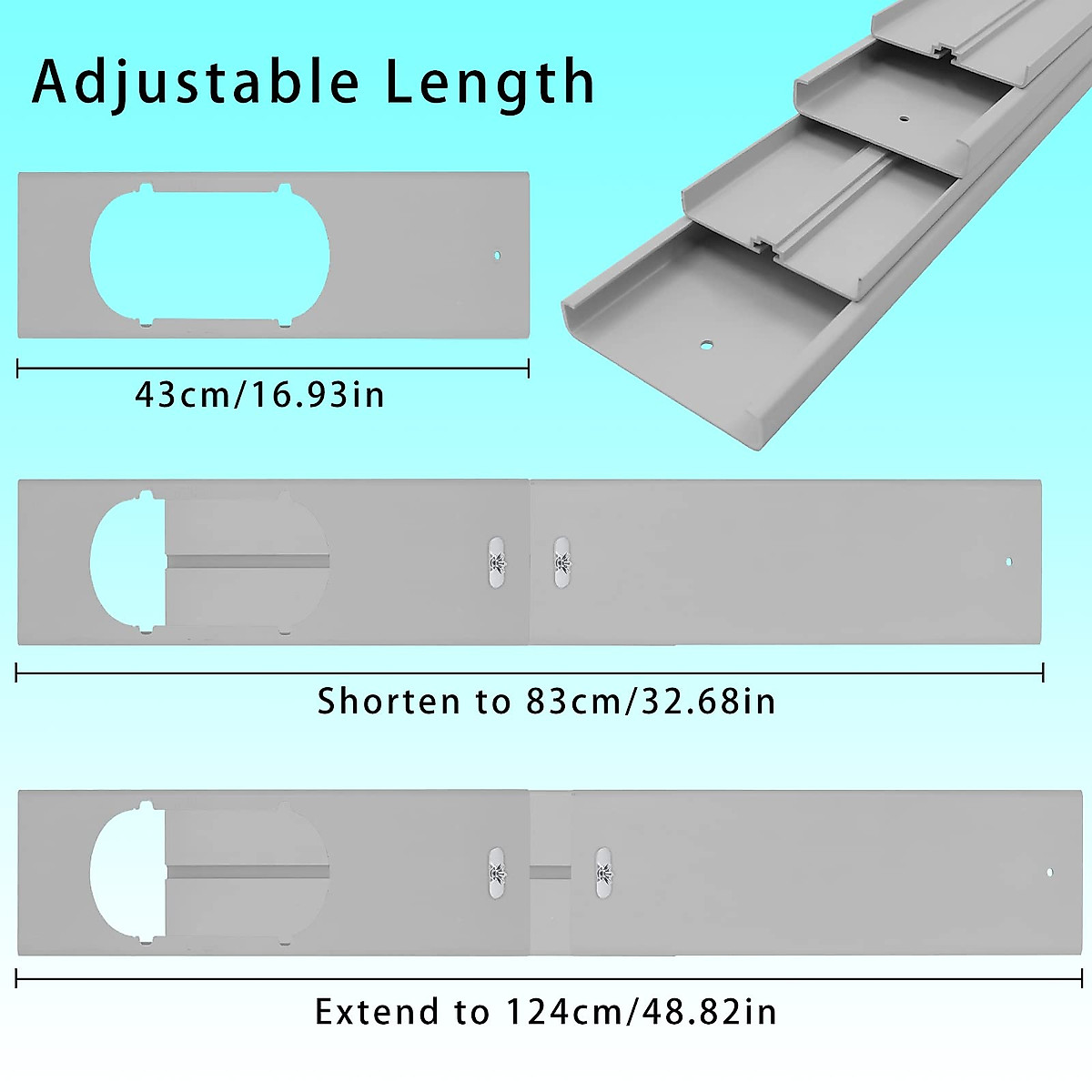 Portable Air Conditioner Window Vent Kit with 5.1” Exhaust Hose 6 Piece Window Seal for Portable Air Conditioner A/C Unit Universal for Sliding Horizontal or Vertical Windows