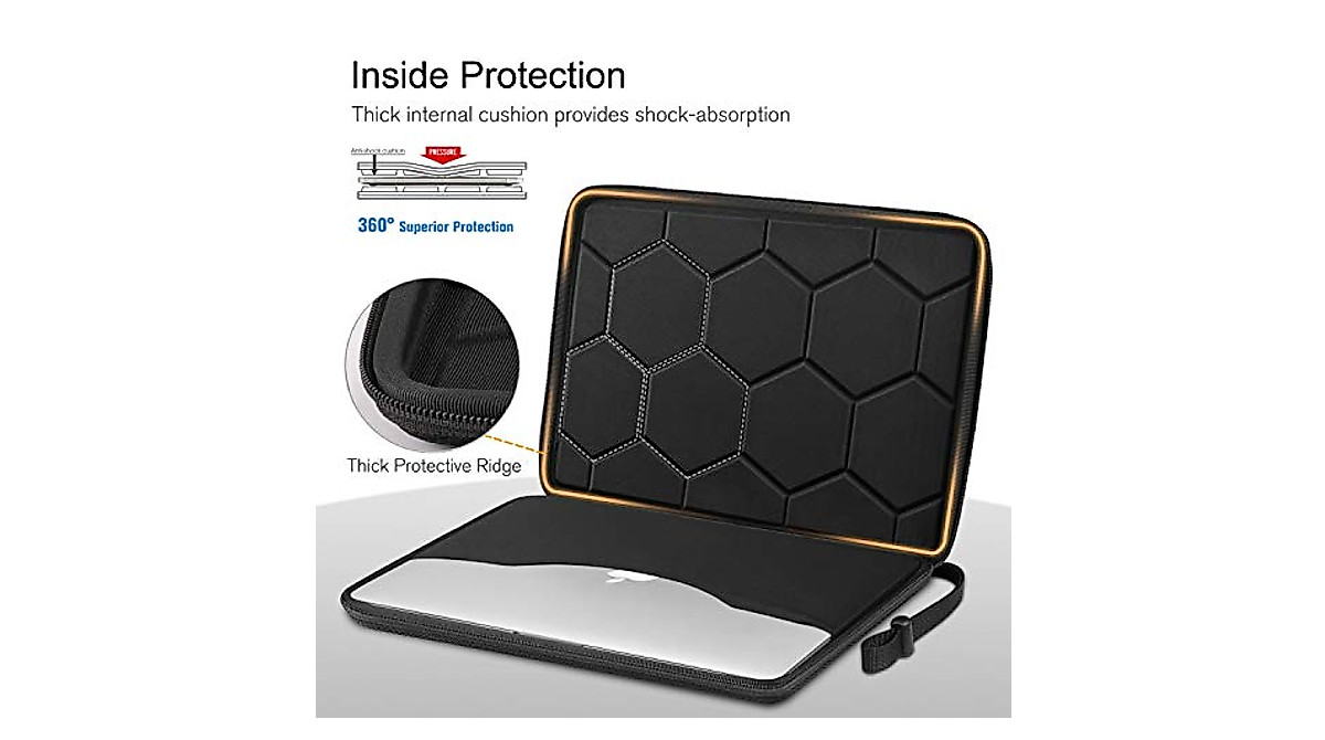 Finpac Hard Laptop Sleeve with Tech Pouch for 14-Inch & 13-Inch Laptops