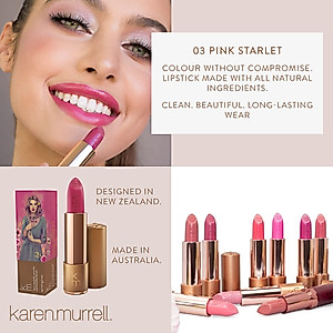 Karen Murrell Natural Lipstick - #03 Pink Starlet - Cream Finish, Pink Color - Moisturizes & Hydrates Lips - Paraben & Cruelty Free
