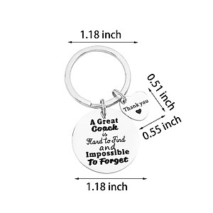 YF FY 2pcs Coach Keychains Sports Coach Gifts for Men Women Thank you keychains for Football Basketball Baseball Swimming Soccer coach