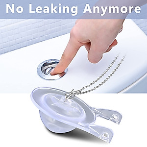 Toilet Flapper Replacement Kit for 99-827 Toilet Flap Parts Toilet Flapper Toilet Rubber Flapper and Chain Toilet Replacement Parts For Similar Models (Clear,2 Pieces)