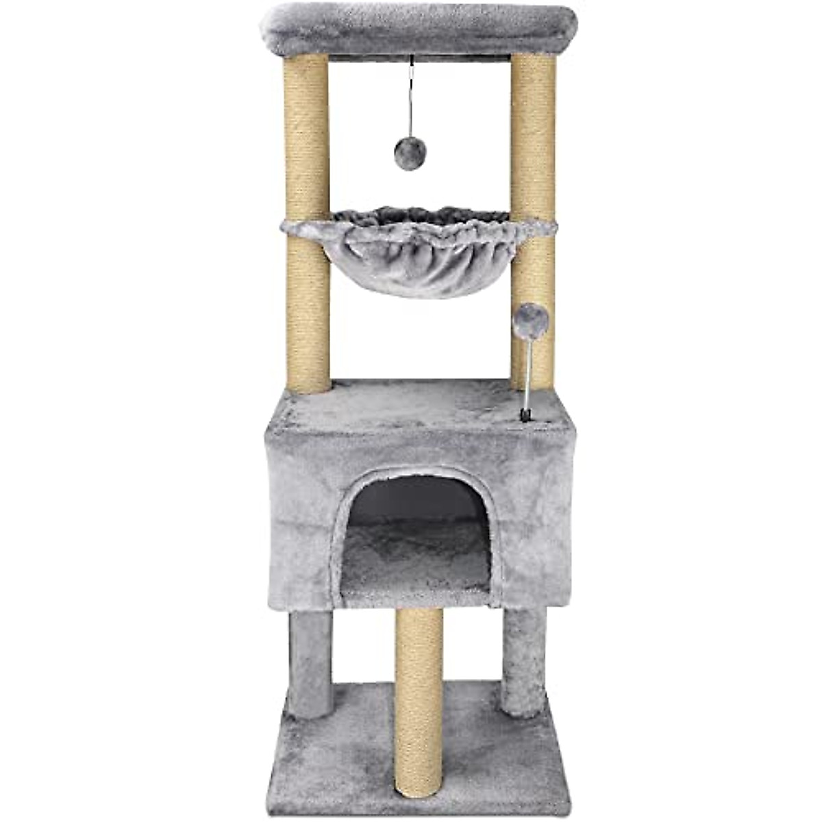 ROYPET Fashion Design 43.3" Cat Trees with Cat Houses,Grey