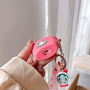 ZBDLXMD Compatible with AirPods 3rd Generation,(2021 Release) Cute 3D Cartoon Kawaii Funny Fun case,Designed with Drink Cup Keychain for Apple AirPods 3 Charging Case(Pink Coffee Cup)