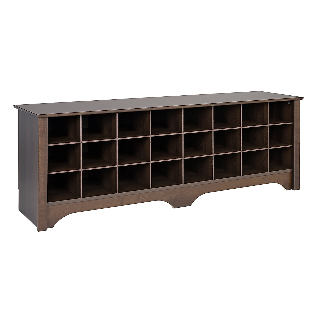 Prepac 24 Pair Shoe Storage Cubby Bench, Espresso & Entryway Cubbie Shelf, Espresso