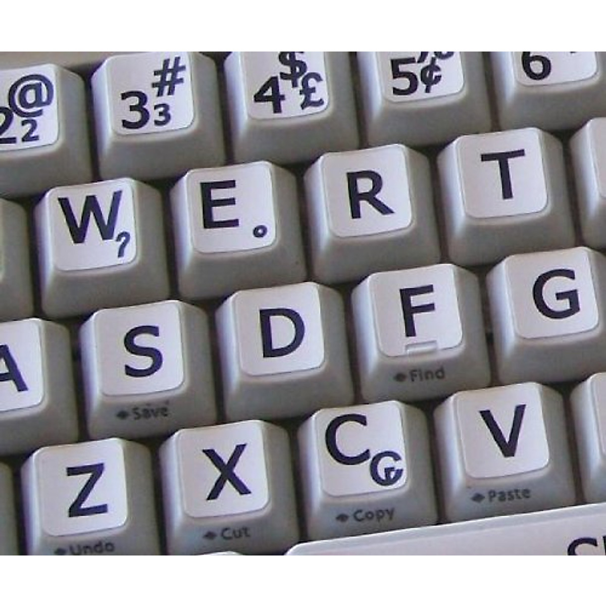 PORTUGUESE BRAZILIAN LARGE LETTERING (UPPER) KEYBOARD STICKERS WHITE BACKGROUND FOR DESKTOP, LAPTOP AND NOTEBOOK