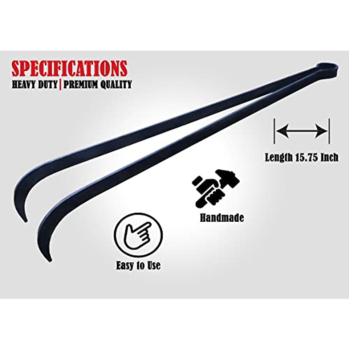 Charcoal Tongs, BBQ Charcoal Tongs, 15.75 Inch, Charcoal Tongs For Grill, Heavy Duty, Charcoal Cherry Picker Tool, Charcoal Grill Rake, Charcoal Grill Poker, Fire Tongs, Camping Fire Poker,Grill Tongs