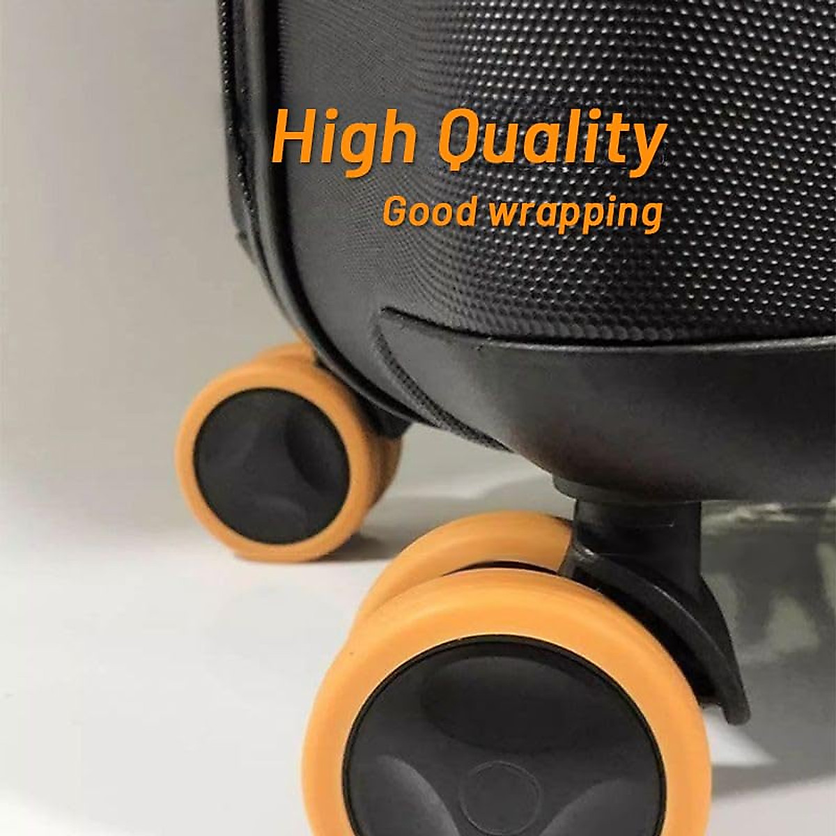 Yopolaz Reduce Noise Suitcase Wheels Cover - 8 Pack Silicon Carry on Luggage Wheels Cover for Most 8-Spinner Wheels Luggage Sets (Multicolor A)