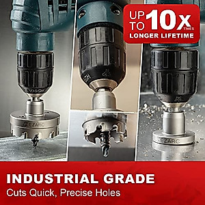 EZARC Carbide Hole Saw Heavy Duty, Hole Cutter for Stainless Steel, Sheet Metal 3/4'' 19mm