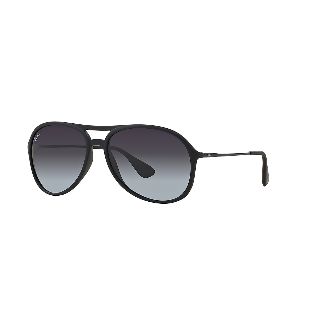 Ray-Ban Men's RB4201 Alex Square Sunglasses, Rubber Black/Light Grey Gradient Dark Grey, 59 mm