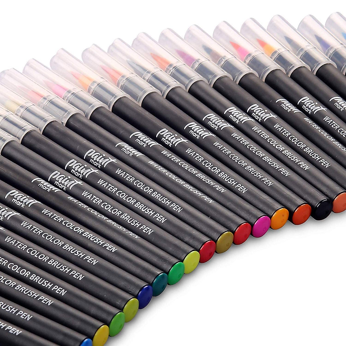 Paint Mark Water Color Brush Pen Set, 24 Water Color Brush Markers, Fine Tip Thin Marker Pack for Coloring, Drawing, Calligraphy, Bullet Journals, Coloring Pens for Beginner and Professional Artists