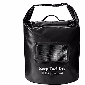 NUUK 20 LBs Fuel Pellet Storage Bag, Wood Pellet Container, Smoker Pellet Dispenser, Smoking Wood Chips Container, Wood Pellet Storage Bucket, Black