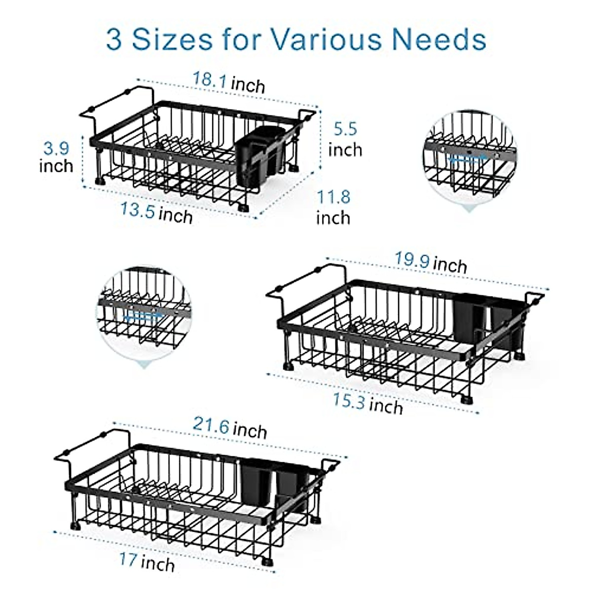 iSPECLE Dish Drying Rack and Sponge Holder, Sink Dish Rack and Kitchen Sink Caddy, 2 Packs, Bundle Sales