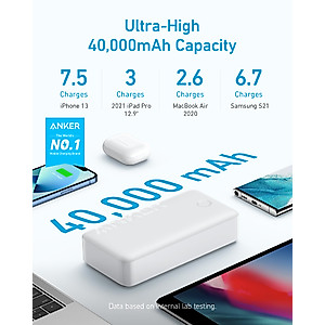 Anker Portable Charger, Power Bank, 40,000mAh 30W Battery Pack with USB-C High-Speed Charging, for MacBook, iPhone iPhone 15/15 Plus/15 Pro/15 Pro Max, iPhone14/13/12 series, Samsung Galaxy, iPad