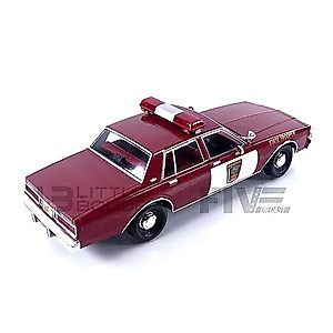 Greenlight 1987 Chevrolet Caprice Burgundy with Burgundy Interior Minnesota State Trooper Fargo (1996) Movie Artisan Collection 1/18 Diecast Model Car