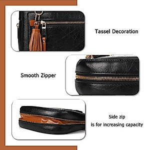 Crossbody Bags for Women Small Pu Leather Over the Shoulder Purses and Flap Cross Body Handbags with Multi Pockets