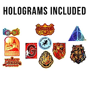 Conquest Journals Harry Potter Gryffindor Vinyl Stickers, Unique Stickers Including Holograms, Waterproof and UV Resistant, Great for All Your Gadgets (120 Pack Variety Bundle)