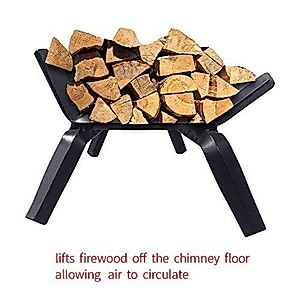 Amagabeli Firewood Rack with Cover Outdoor Black 8ft Bundle Amagabeli Fireplace Log Grate 24 inchBlack24in