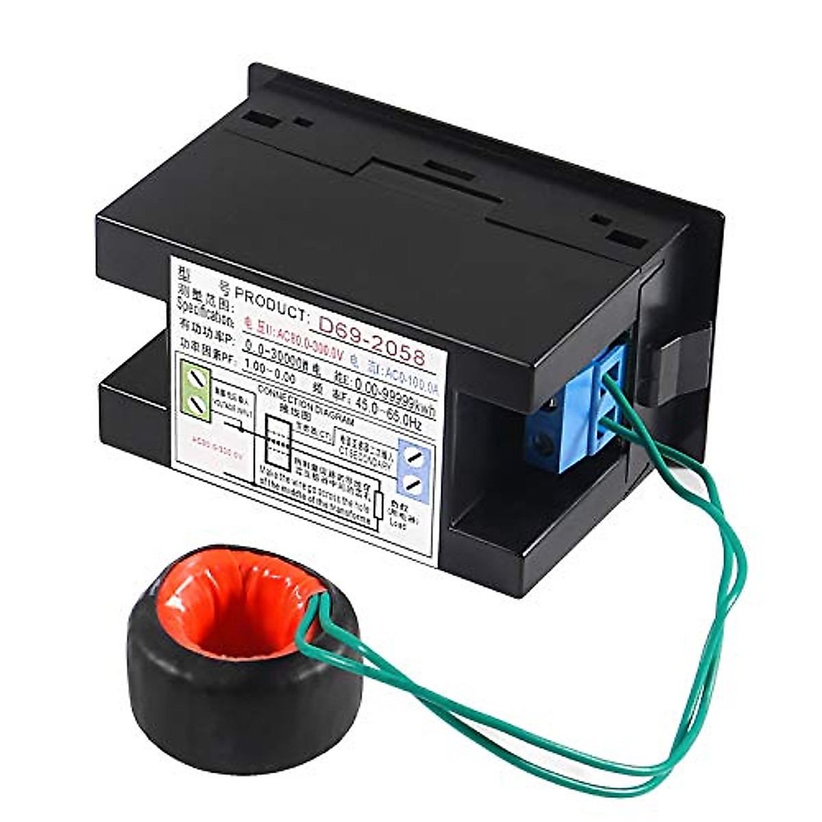 AC Display Meter 80-300V 100A Voltage Current Power Factor Frequency ...