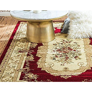 Unique Loom Versailles Collection Traditional Classic Floral Motif Area Rug (5' 0 x 8' 0 Rectangular, Burgundy/ Ivory)