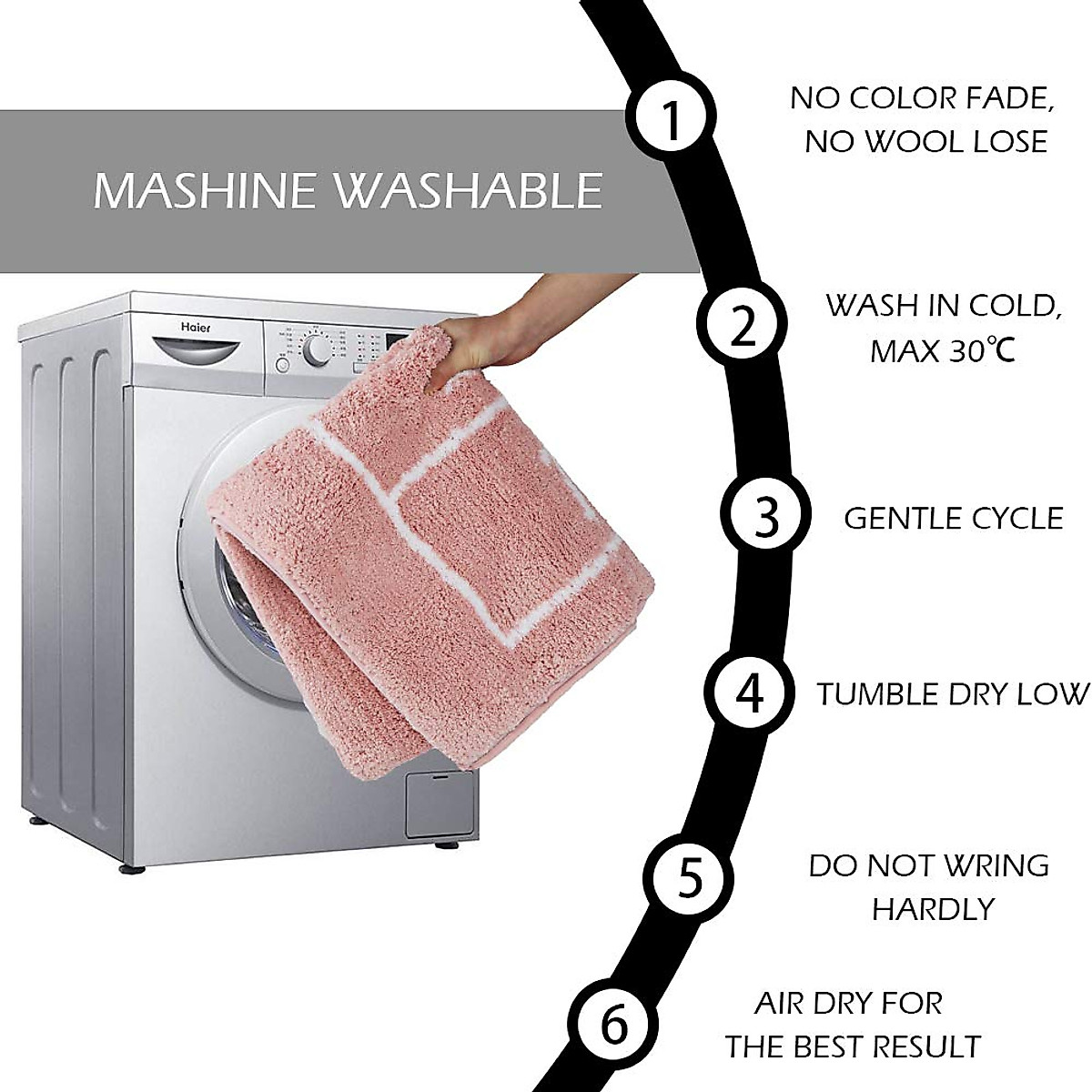 LIVEBOX Hopscotch Kids Runner Rug 28’’x 71’’, Soft Plush Play Mat Non-Slip Garden Numbers Collection Educational & Fun Throw Rugs for Boys&Girls Playroom Bedroom Best Shower Gift (Pink)