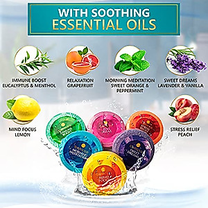 Aromatherapy Shower Steamers, Set of 6 Scent Tablets - Essential Oil Fizzies Bath Bombs Self Care Kit for Women - Relaxing Stress Relief Gifts