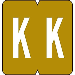 AMZfiling Alpha Labels on 3-Ring Binder Sheets- Letter K, Gold, GBS/VRE Compatible (Polylaminated, 200/Package)