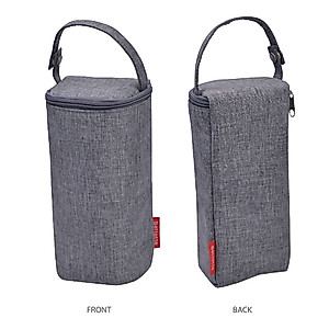 Bellotte Insulated Baby Bottle Bags (2 Pack) - Travel Carrier, Holder, Tote, Portable Breastmilk Storage (Grey)